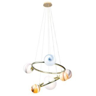 Lampa wisząca Kosmos – złota oprawa, szklane klosze | ardant.pl